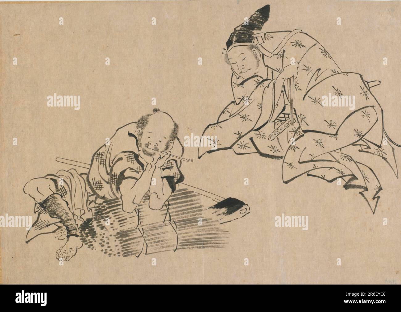 Peasant and noble. ink on paper. Origin: Japan. Period: Edo period ...