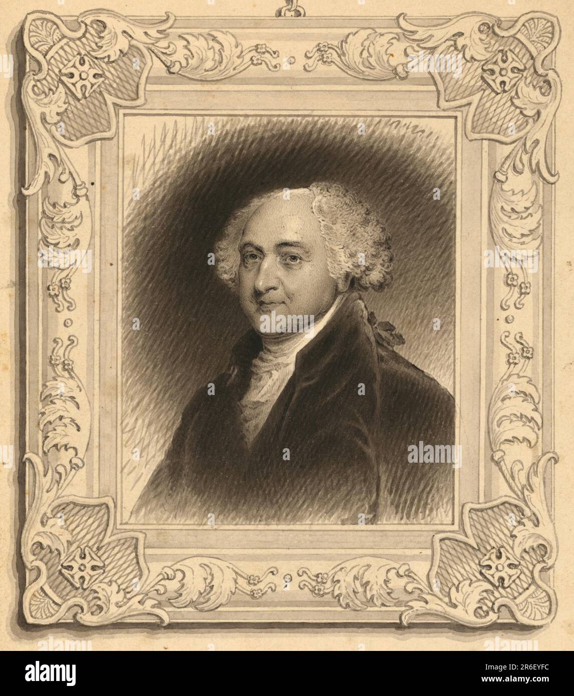 John Adams. Ink wash on paper. Date: c. 1825. Museum: NATIONAL PORTRAIT GALLERY Stock Photo - Alamy