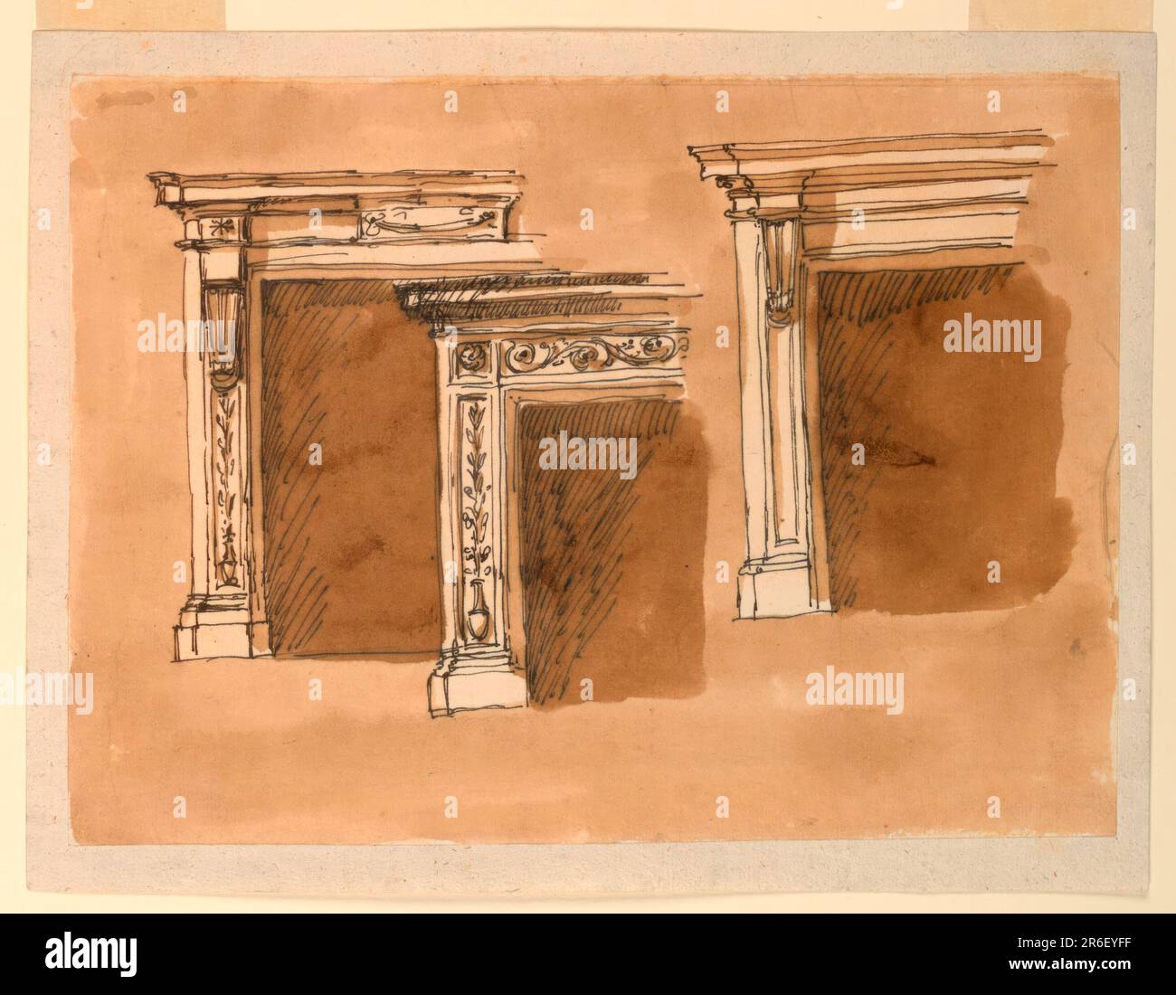 The left sides are shown. The lateral designs have consoles on top of ...