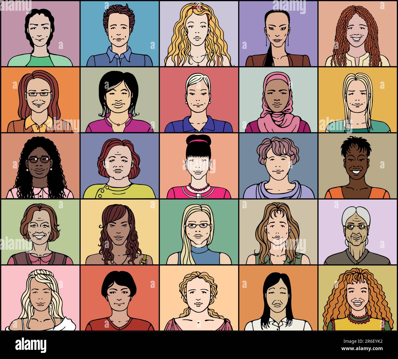 Twenty five adult woman of various age and different nationality Stock ...