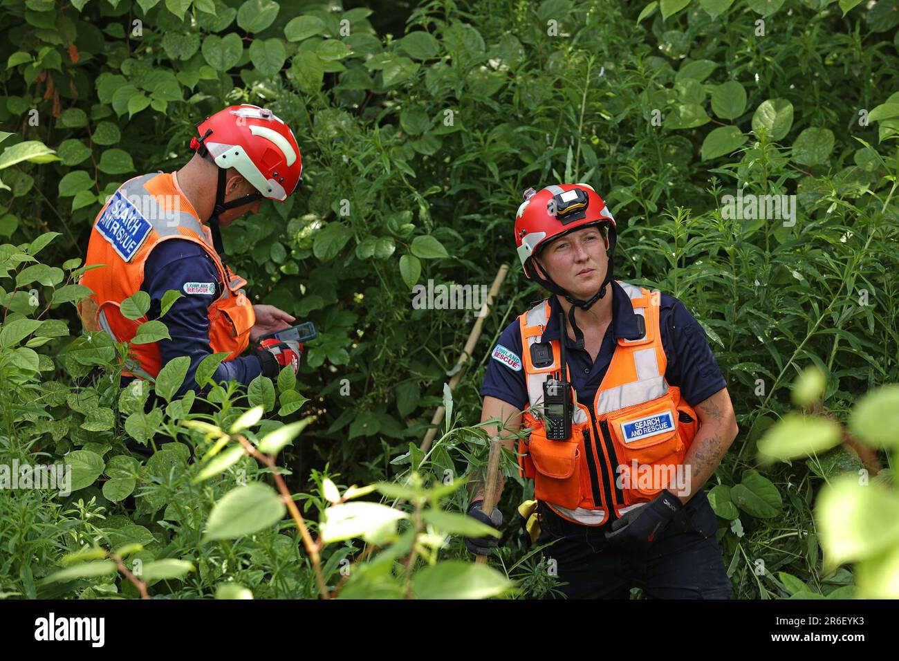 Search and Rescue teams behind a property on Edward Street in Ballymena ...