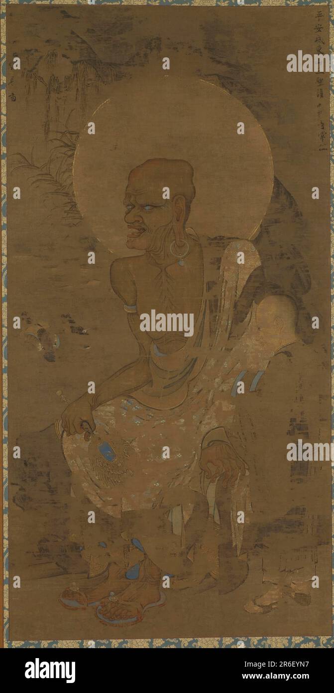 Arhat (Nakula), one of a set of sixteen. Origin: Japan. Ink and color ...