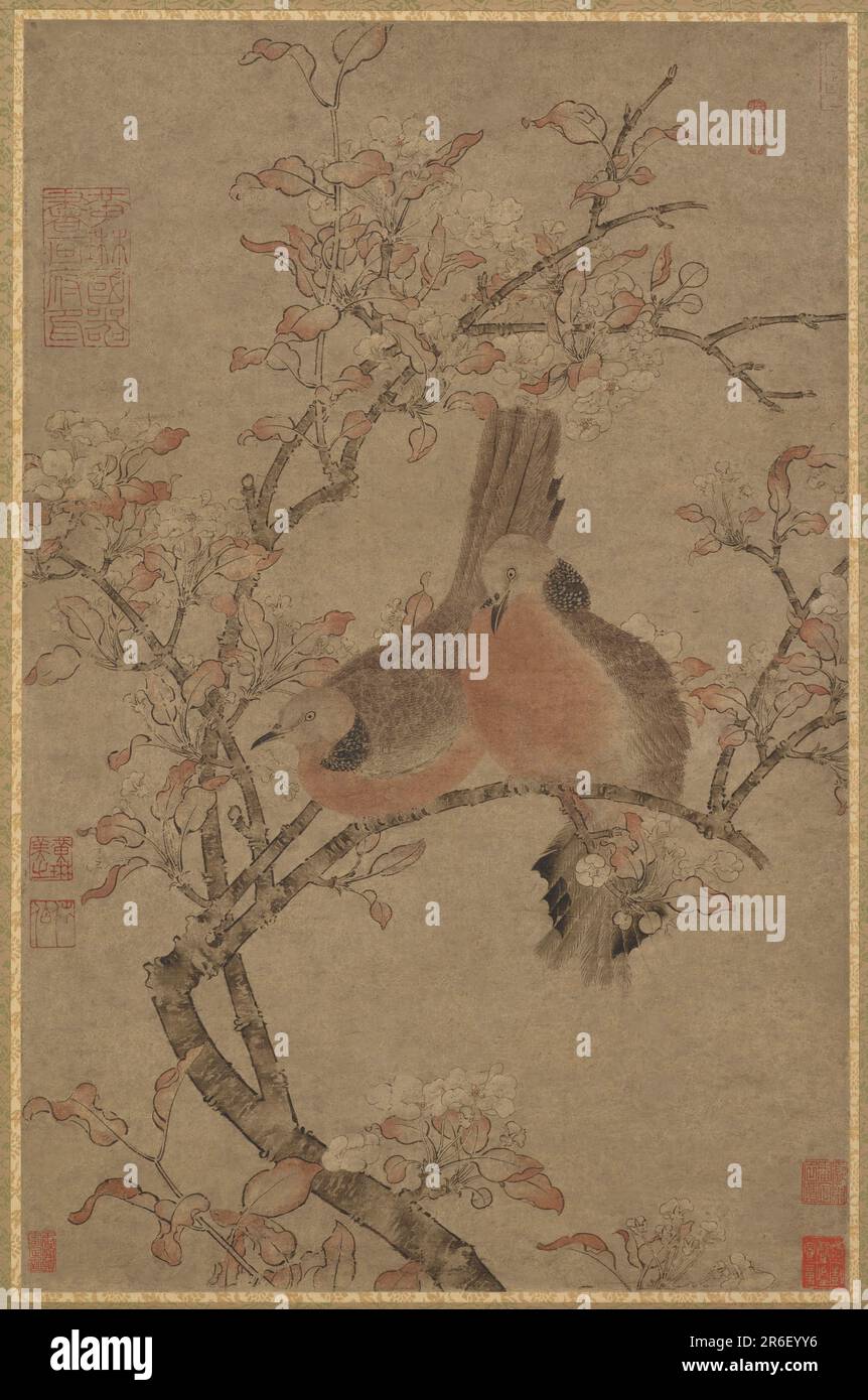 Two Doves on a Flowering Branch. Origin: China. Period: Ming dynasty ...