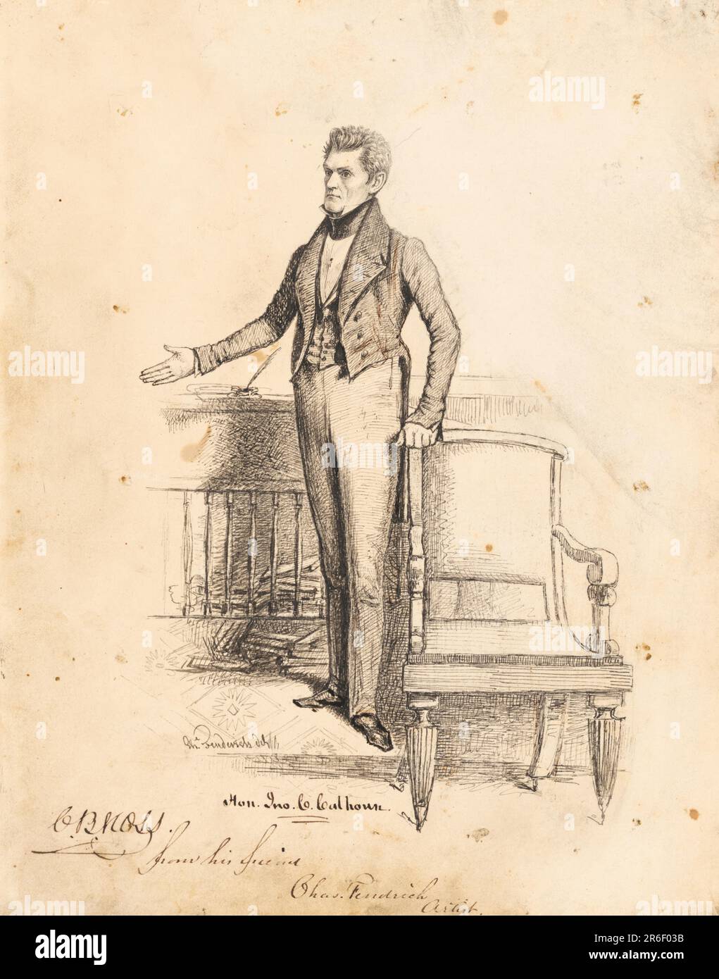 John C Calhoun Pen And Ink On Paperboard Date 1838 Museum
