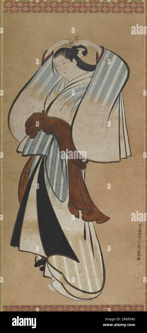 Yujo doing her hair. Origin: Japan. Period: Edo period. Date: 18th ...