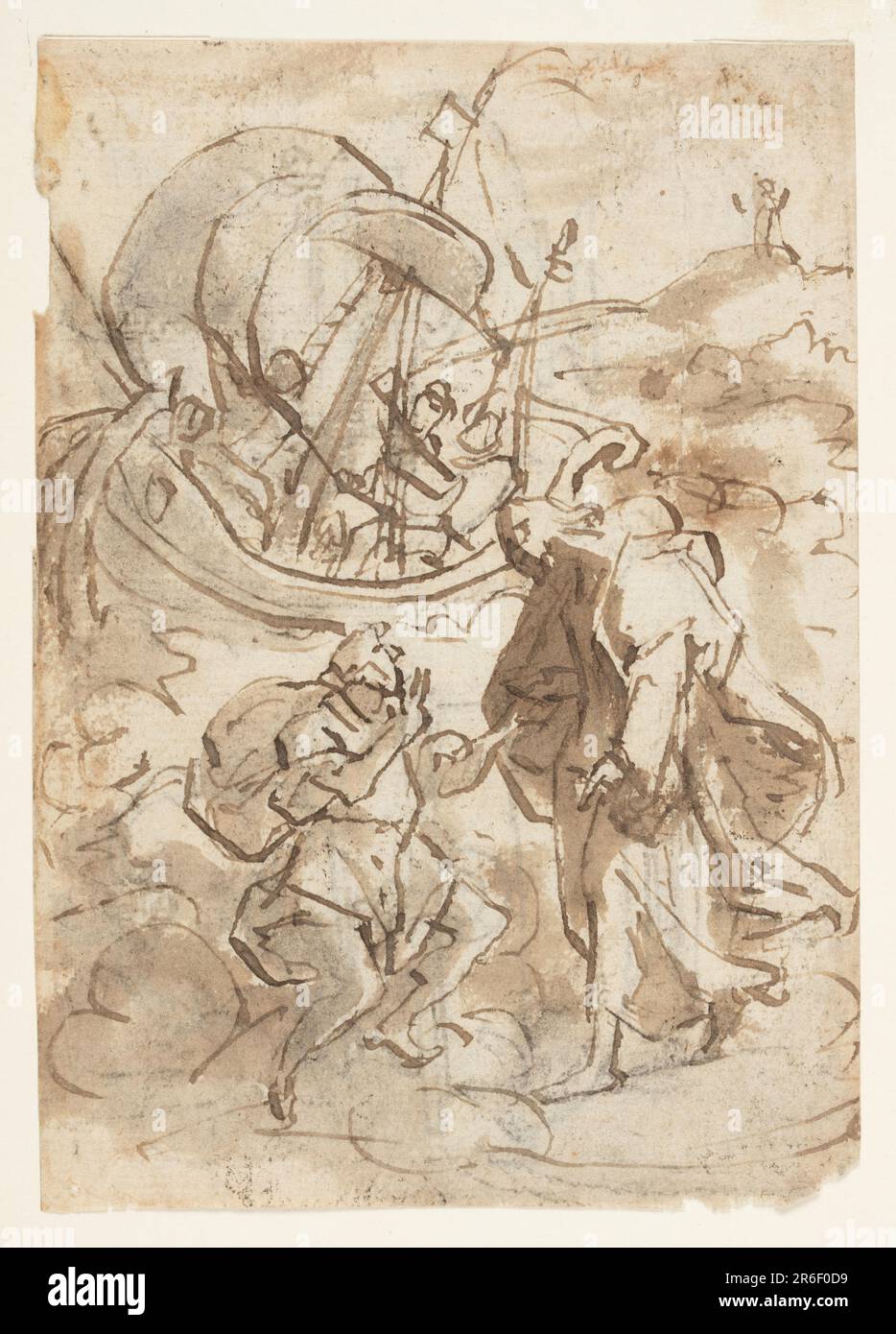 Recto: Peter holds the right hand of the Lord with his left hand. A ...