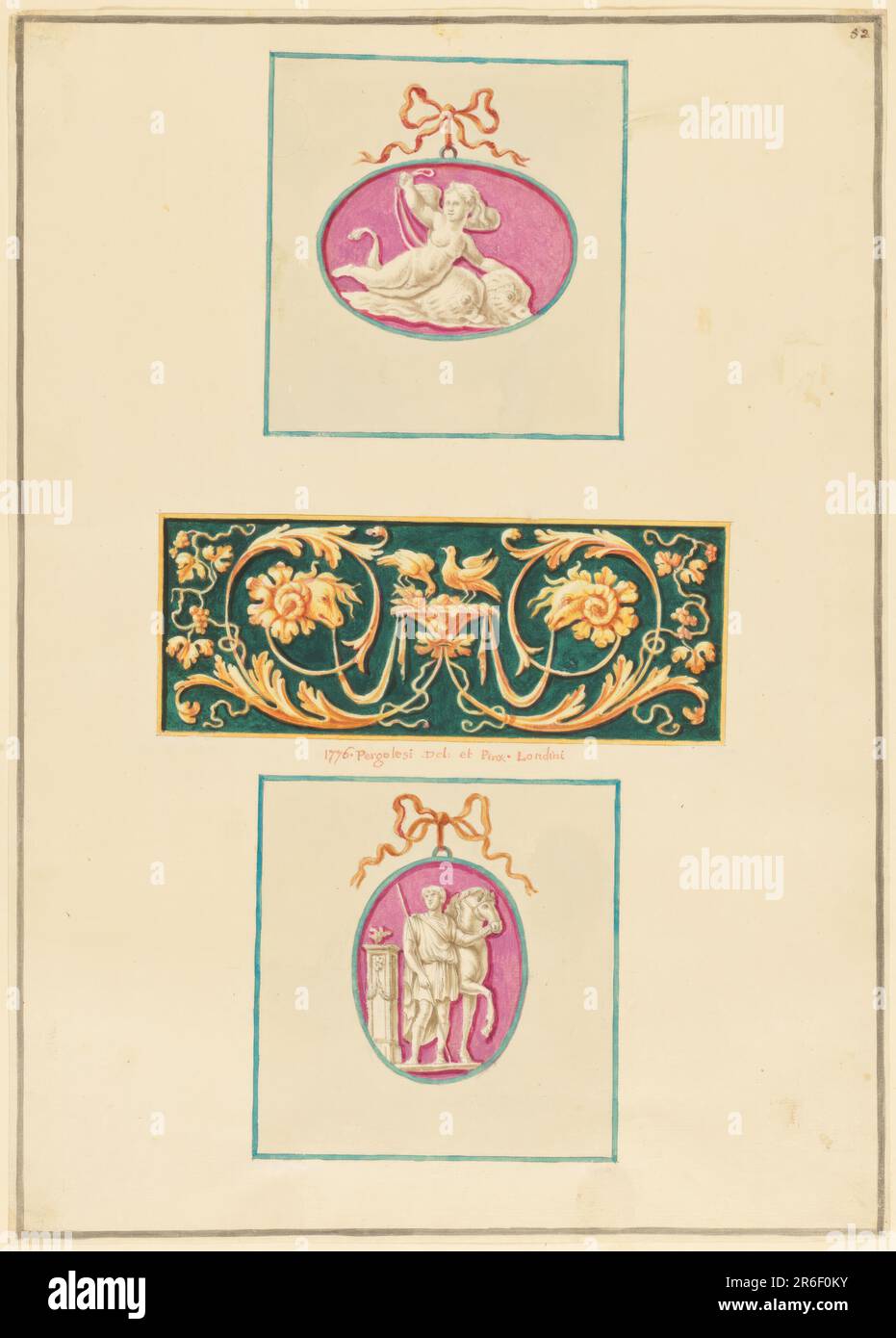 Ornament Design. Date: 1776. Pen and ink, brush and watercolor, gouache ...