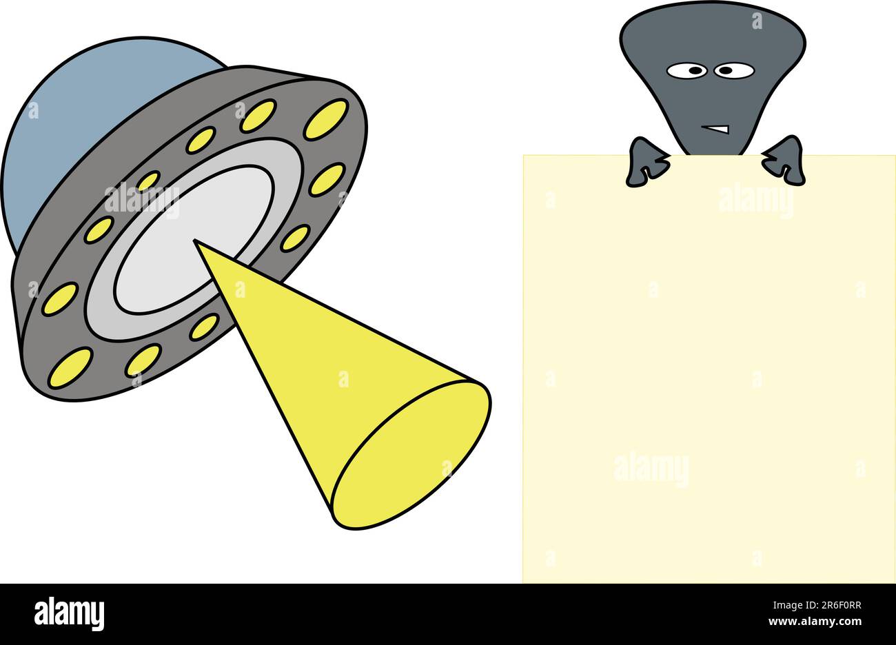 Ufo with alien and paper Stock Vector Image & Art - Alamy