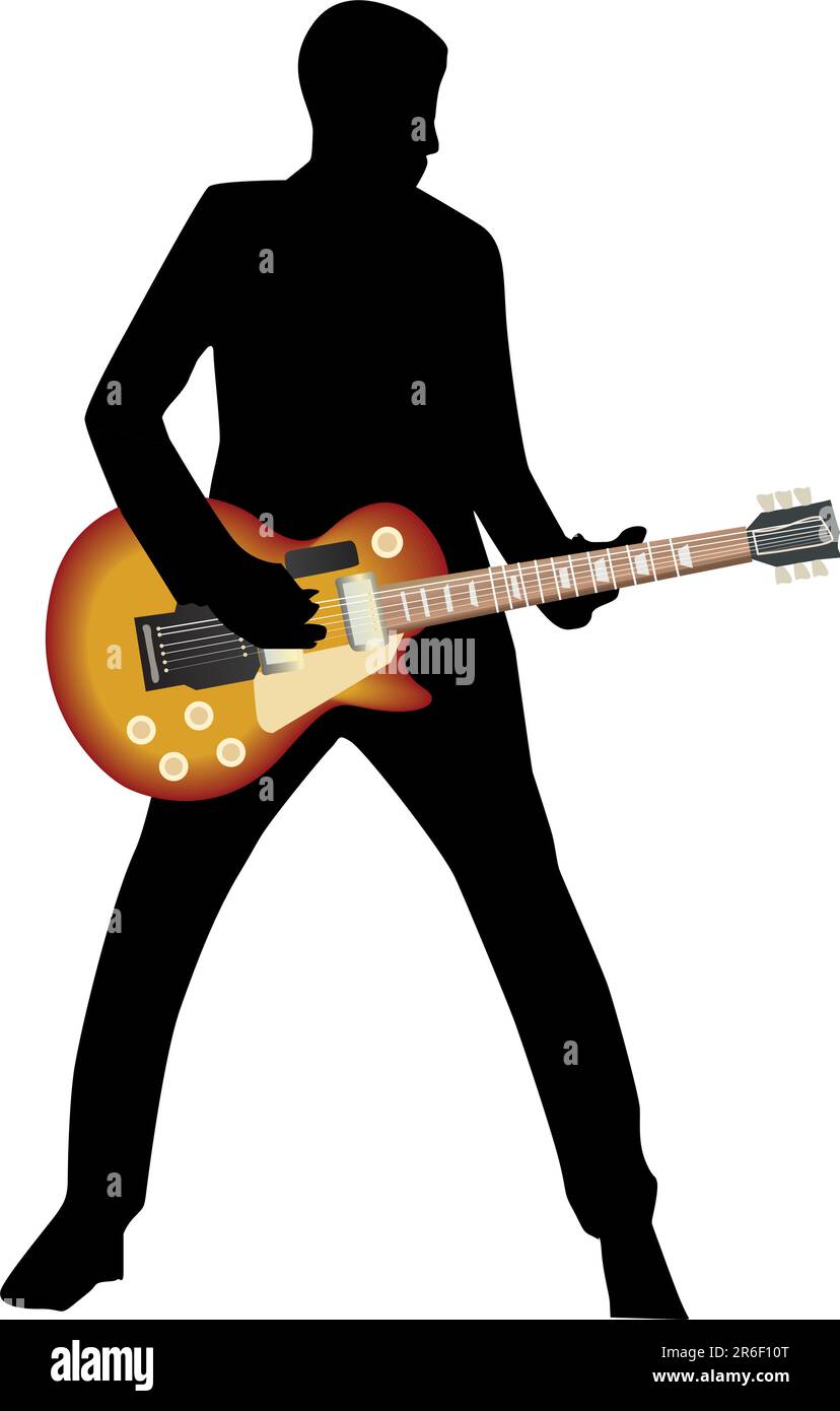 Blues Guitar Player Silhouette