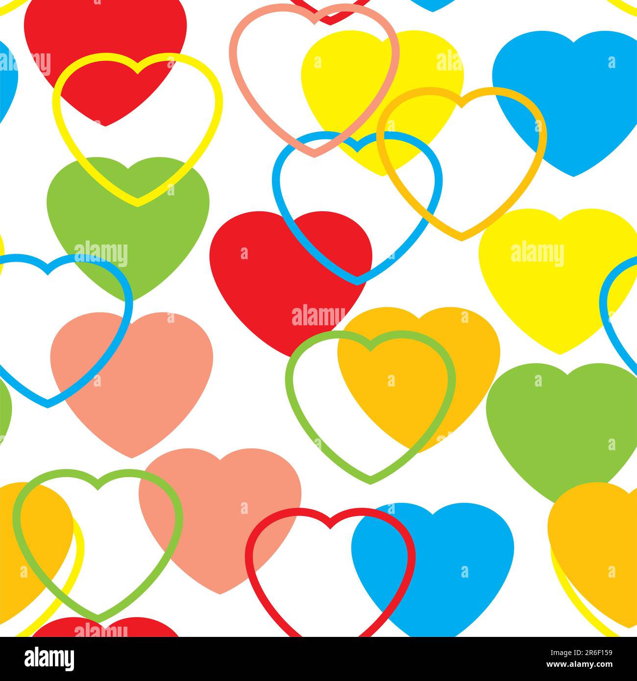 Valentine's day abstract seamless background with multicolor hearts ...