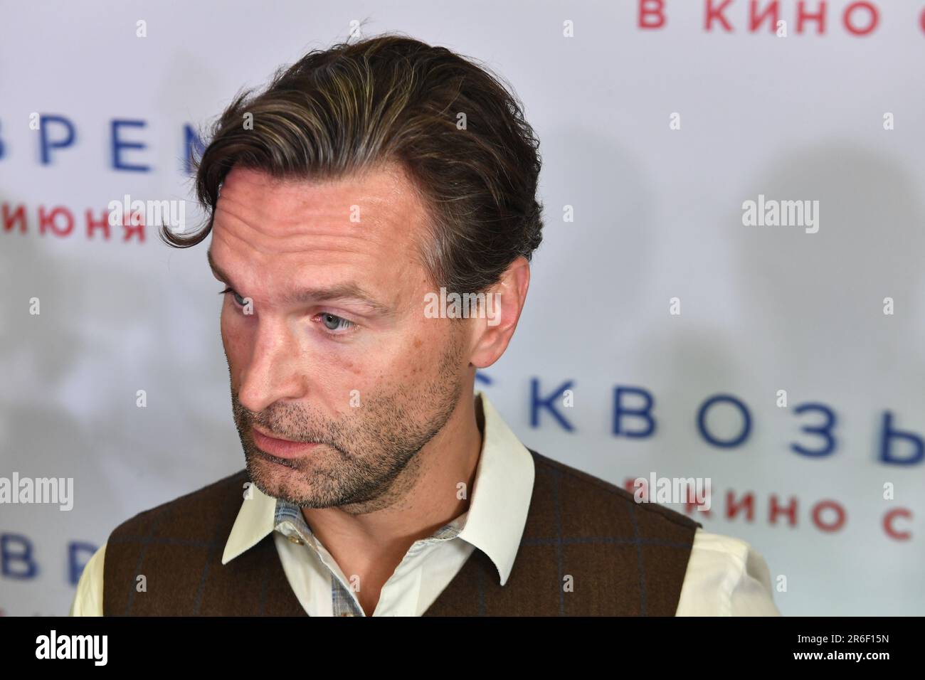 Moscow. Actor Viktor Dobronravov at the premiere of the film `Through ...