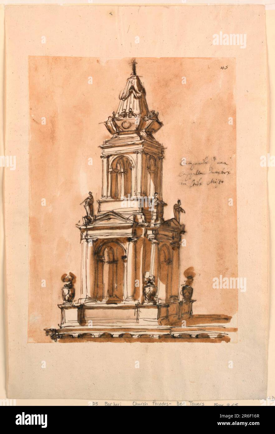 Rising from the uppermost part of the roof. Below is a story like an ...