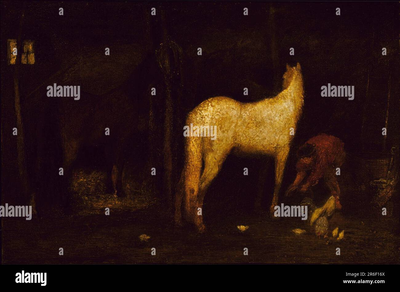 In the Stable. Oil on canvas mounted on fiberboard. Date: before 1911 ...