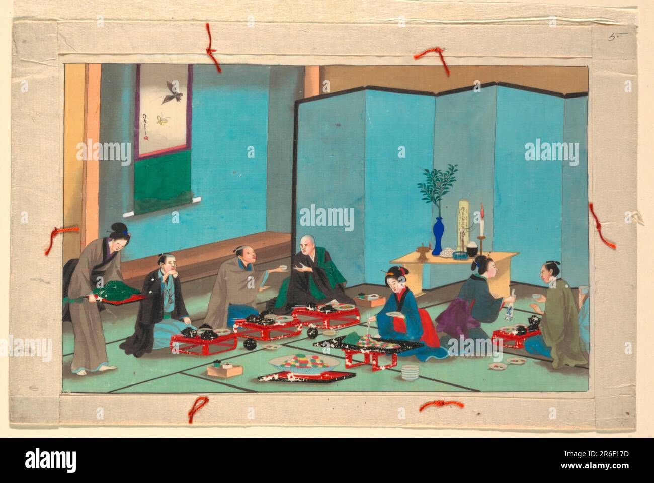 From a series of sixteen scenes of the death and burial of a man in ...