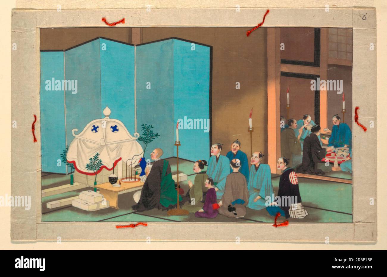 From a series of sixteen scenes of the death and burial of a man in ...