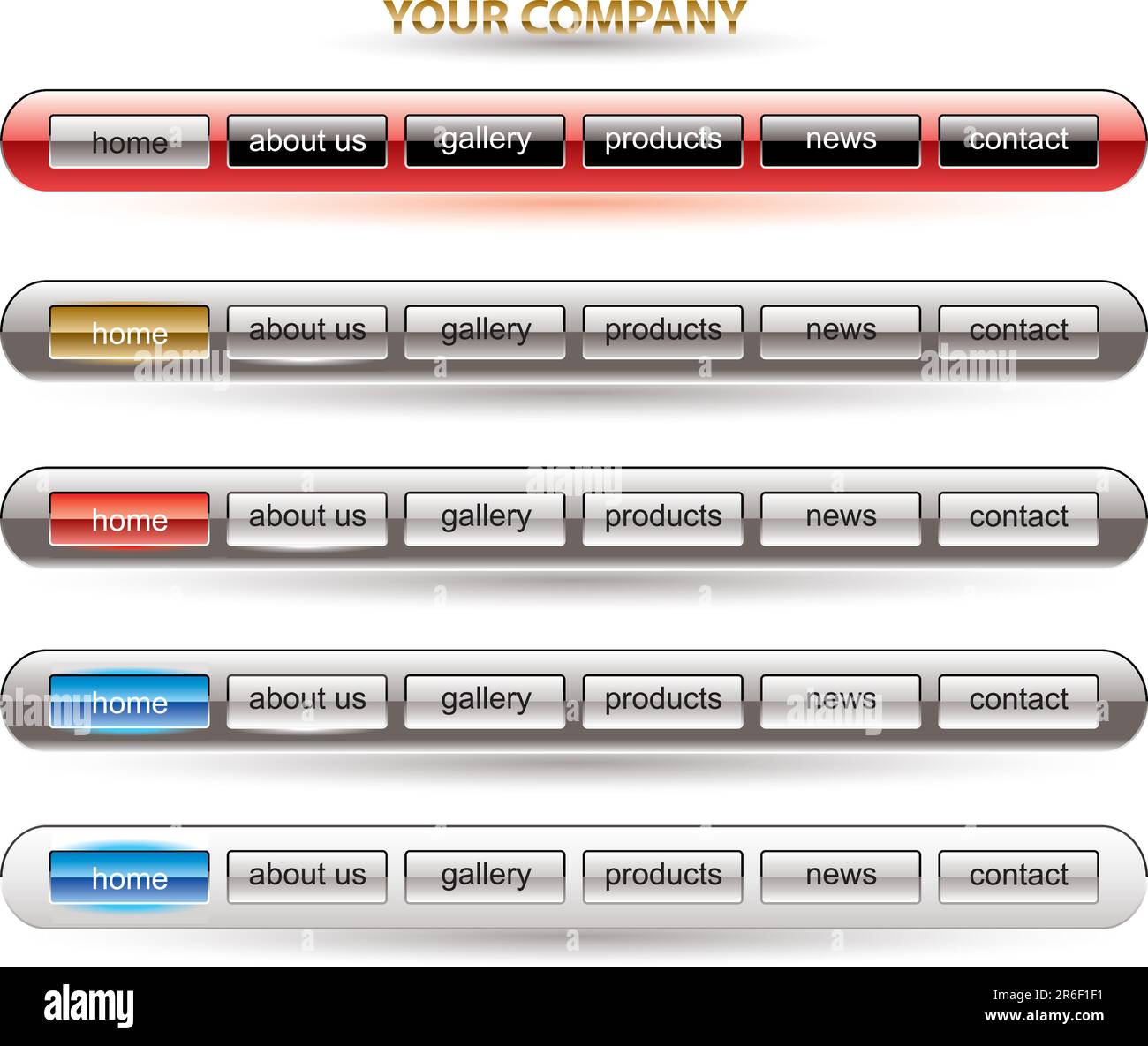 Website button bars template Stock Vector Image & Art - Alamy