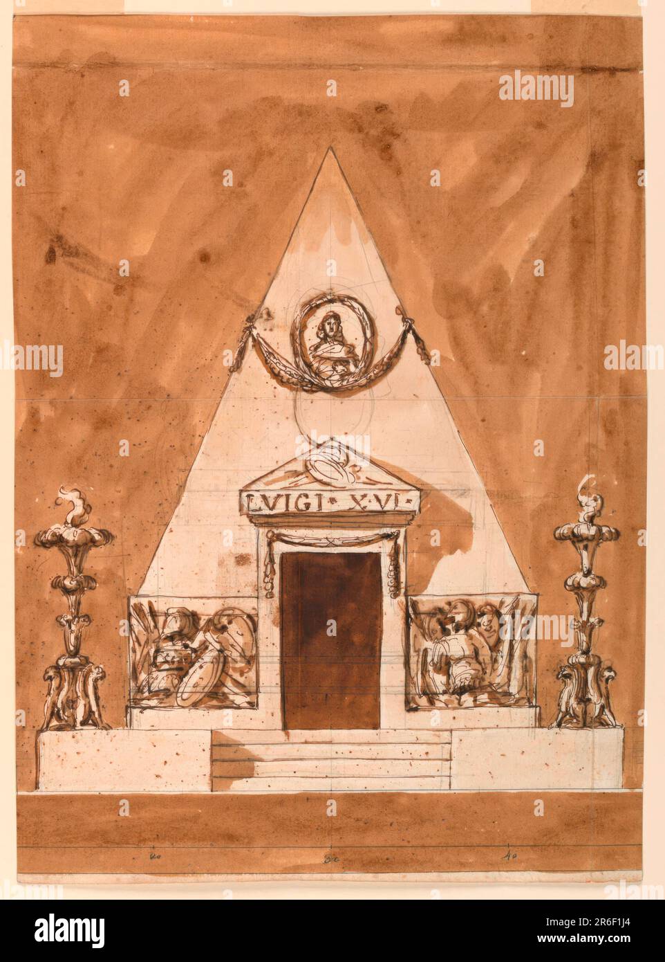 Funeral decorations for King Louis XVI of France. The elevations of a ...