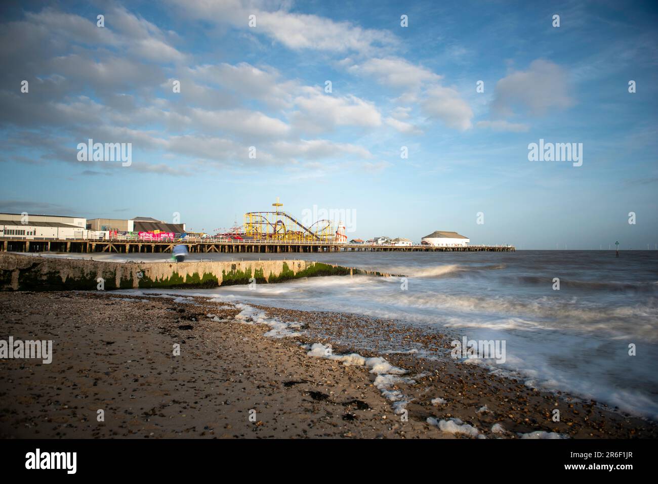 Clacton-on-sea pier with blue sky seaside resort Stock Photo - Alamy