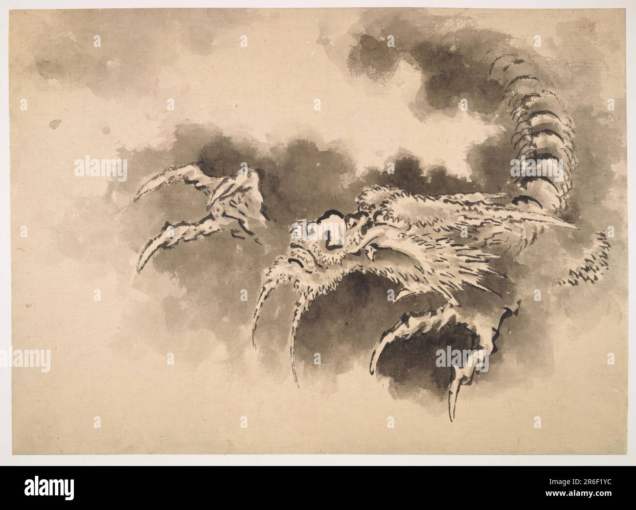 Dragon emerging from clouds. ink on paper. Date: 19th century. Origin ...