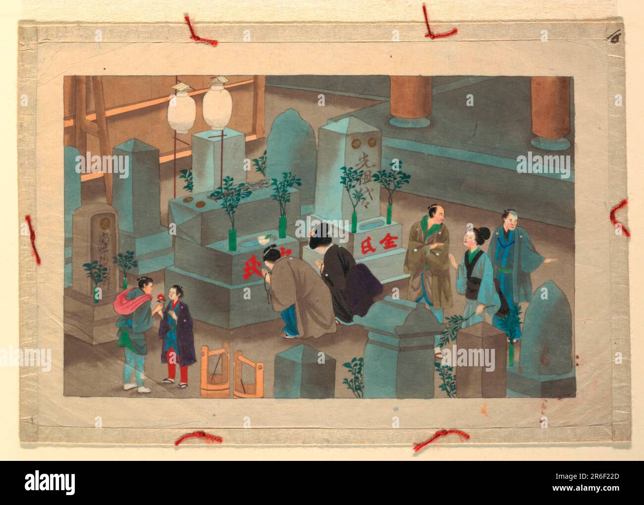 From a series of sixteen scenes of the death and burial of a man in ...