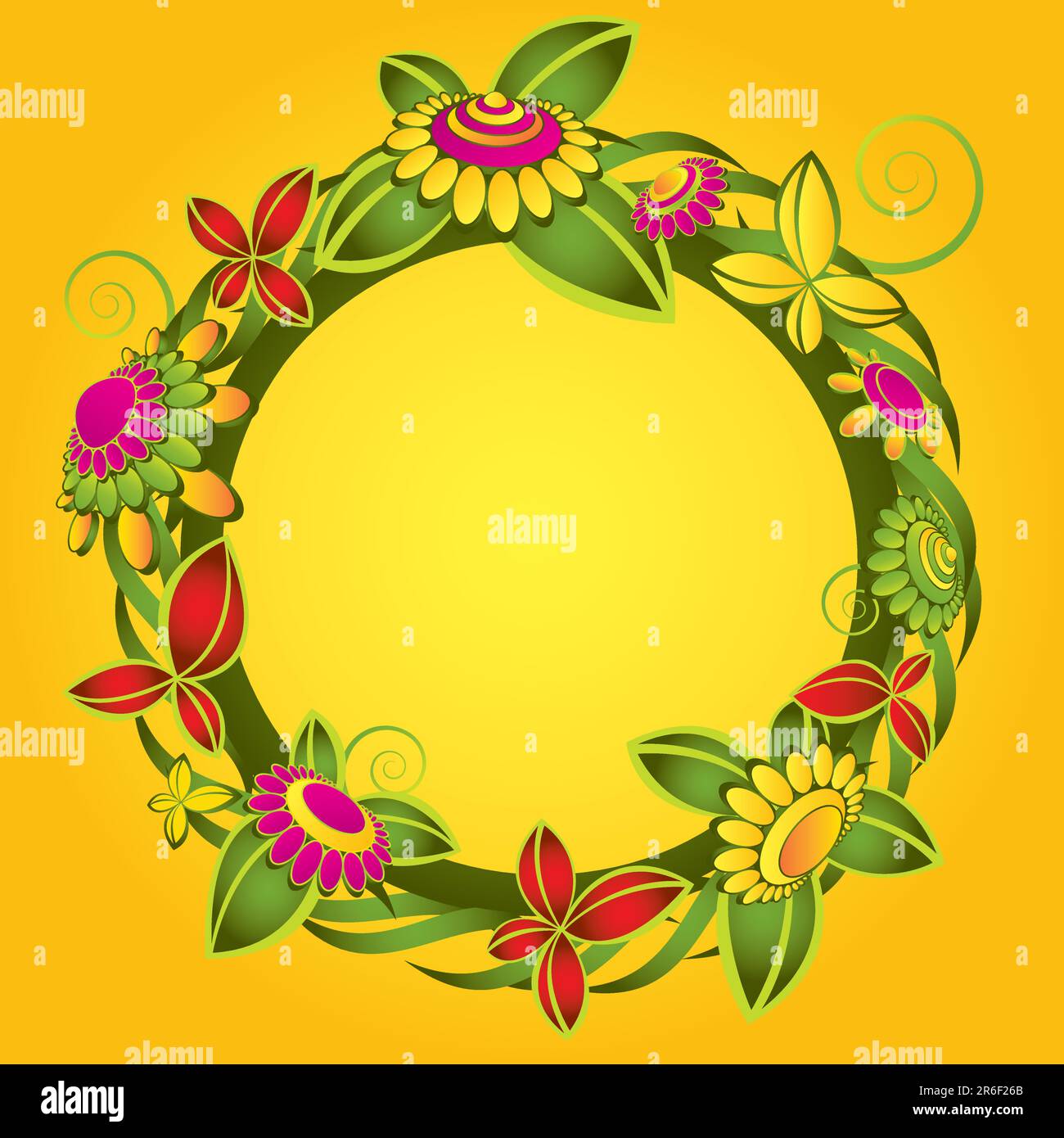 flower decorative organic circle illustration Stock Vector Image & Art ...