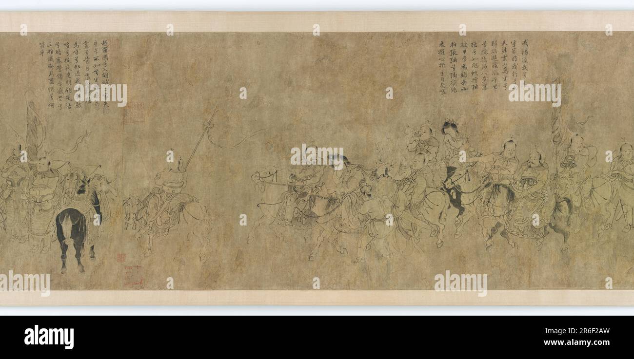The captivity of Cai Wenji. ink on paper. Origin: China. Period: Ming ...