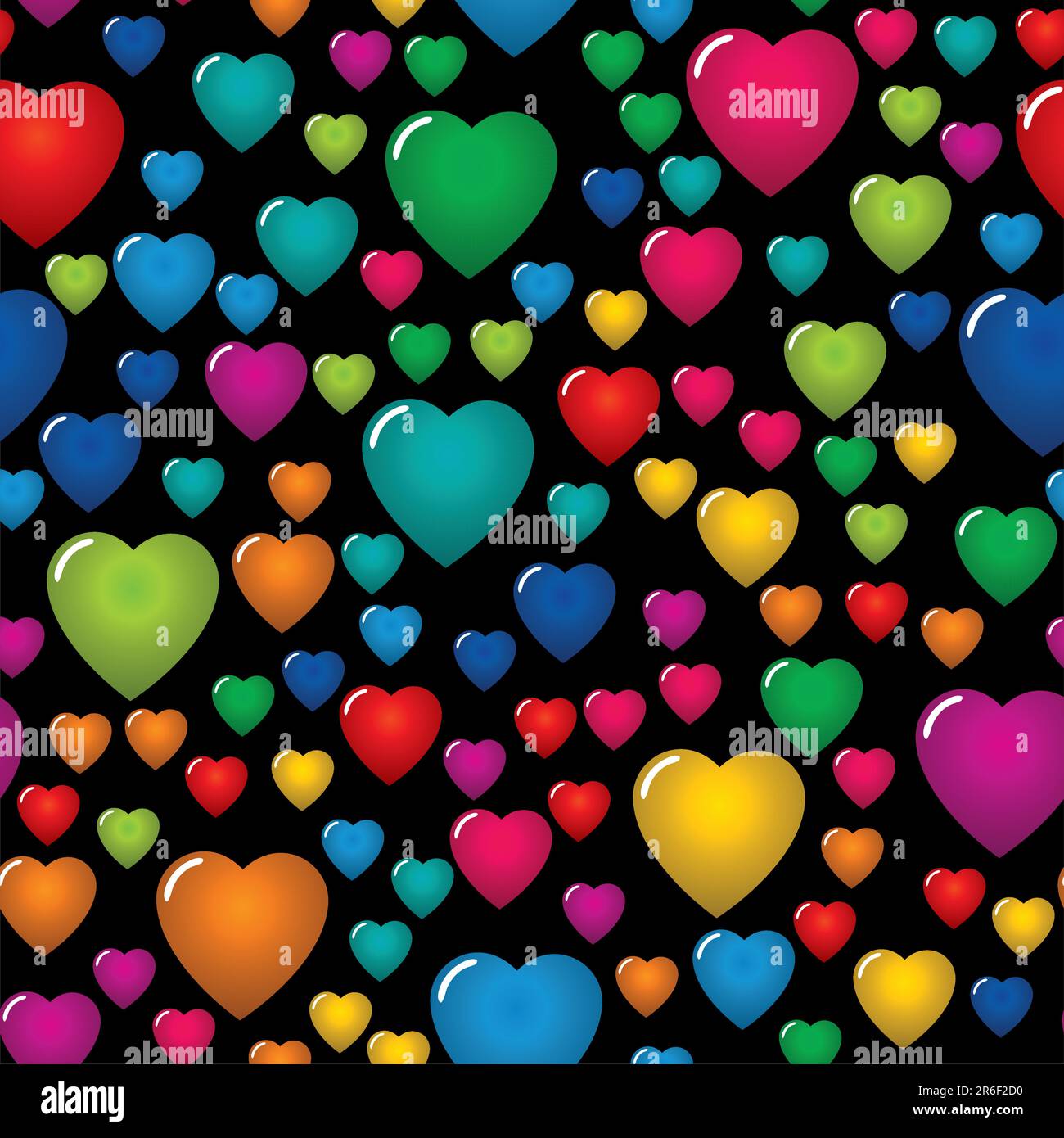 Valentine's day abstract seamless background with multicolor hearts ...