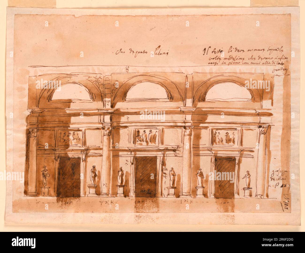 The hall has a barrel vault, three compartments. A half-circular window ...