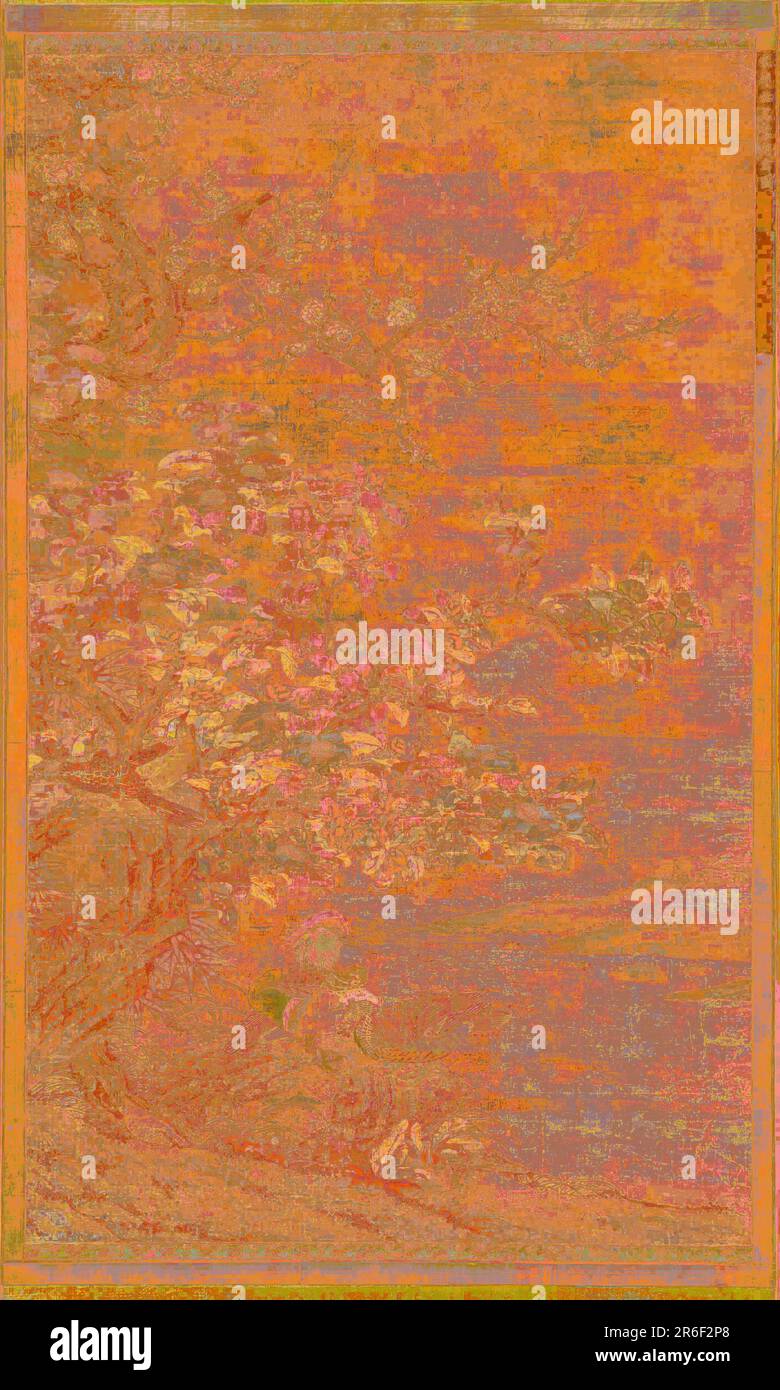 Plum Blossoms, Camellias, and Mandarin Ducks. Origin: China. Period ...
