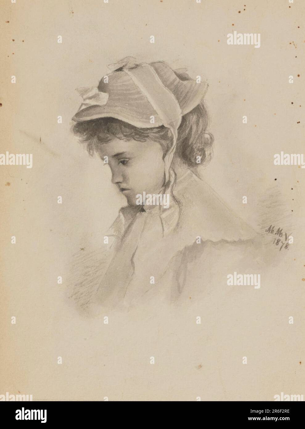 Untitled (Head of a Child Looking Down). Ink wash on paper. Date: 1878 ...