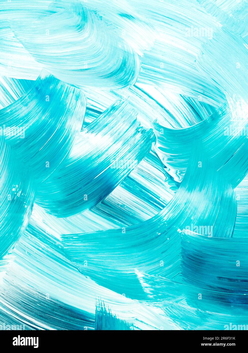 Turquoise abstract painting, art creative hand painted background ...