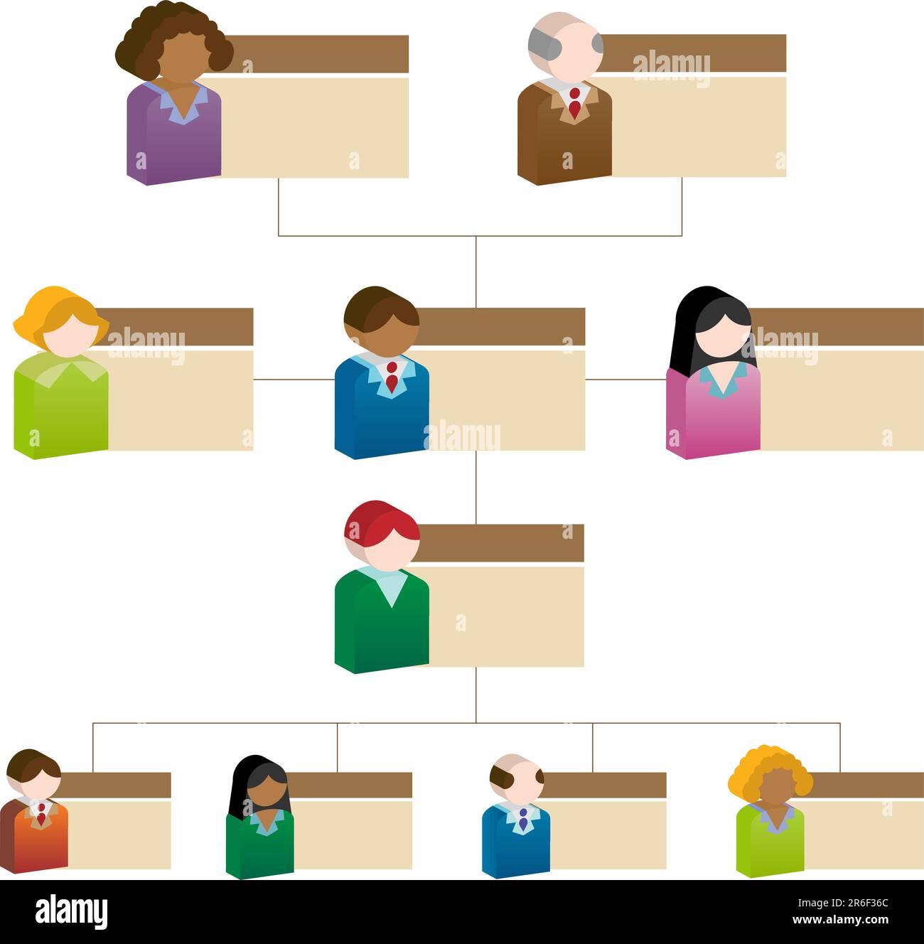 A 3D organizational chart based upon a diversity of its employees Stock ...