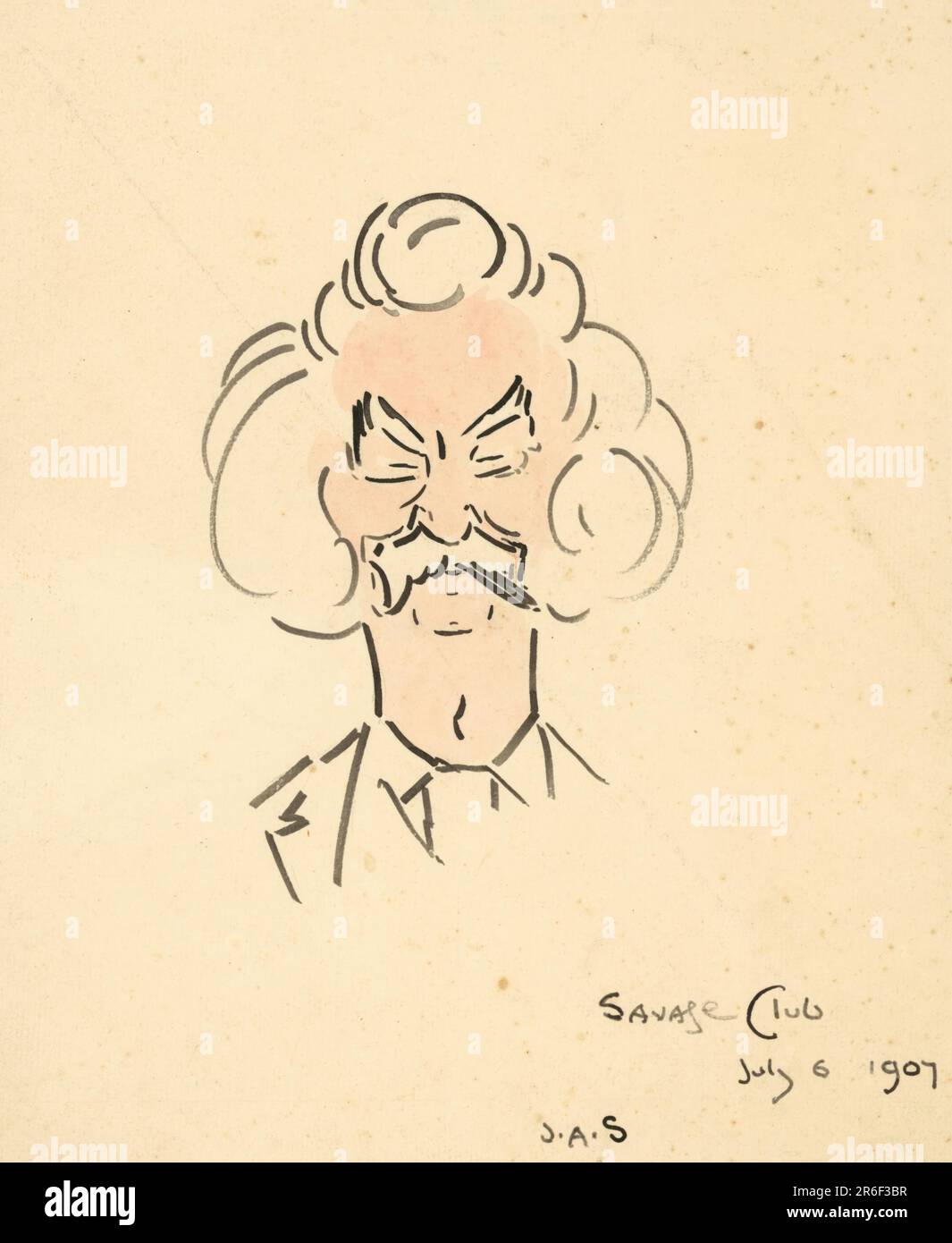 Samuel Clemens. Ink and watercolor on paper. Date: July 6, 1907. Museum ...
