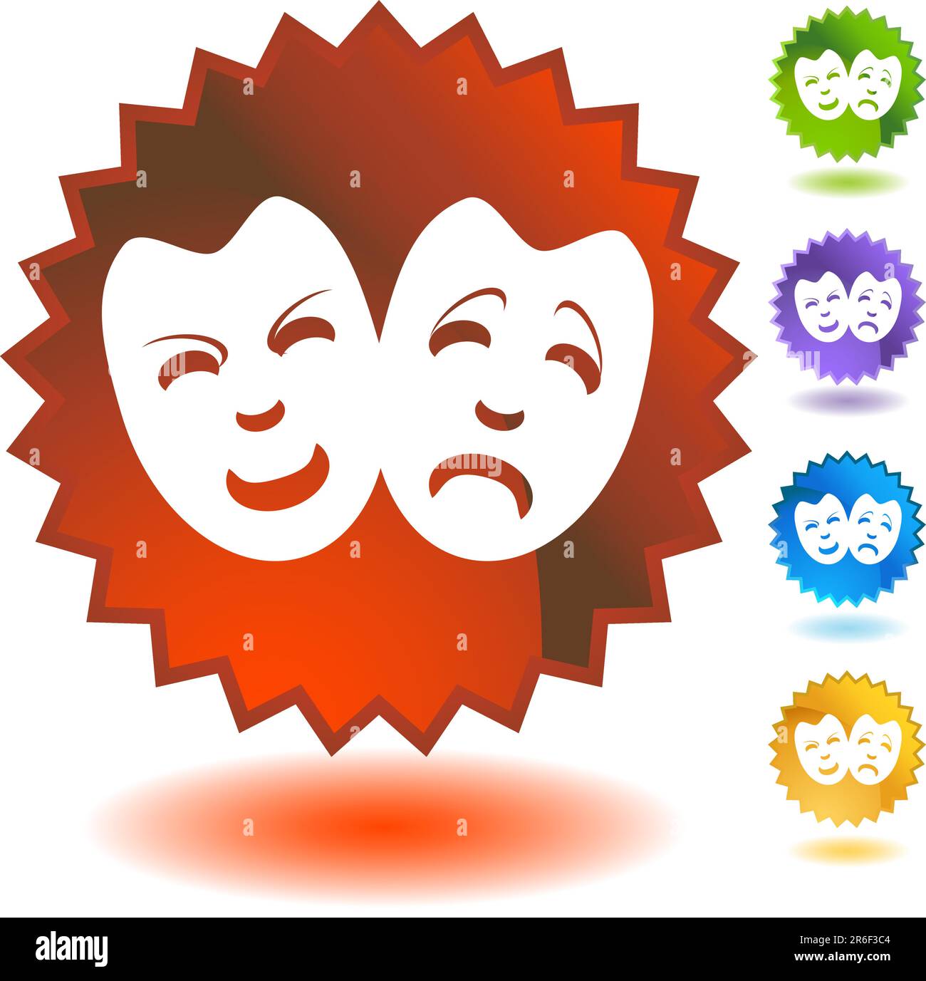 Set of 5 seal icons - movie masks Stock Vector Image & Art - Alamy