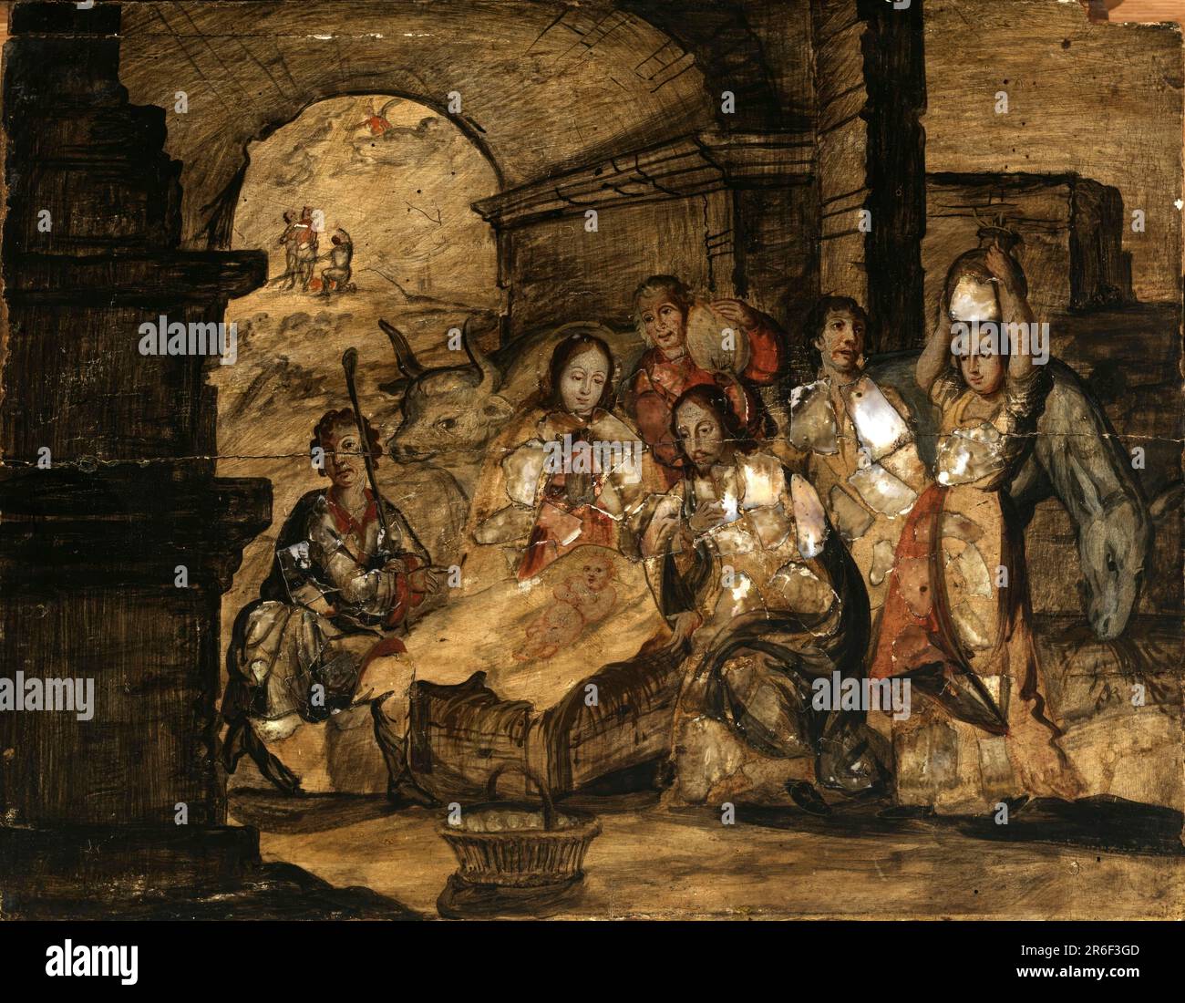 The Nativity. Date: 1662. oil on wood inlaid with mother of pearl ...