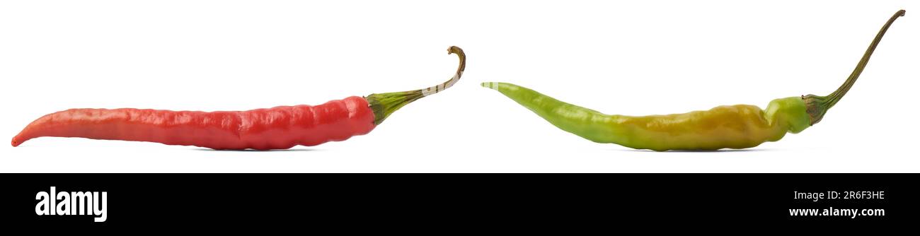 red chili, aka chili pepper or hot pepper isolated on white background ...