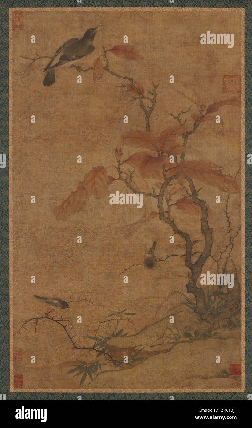 Autumn foliage and birds. Origin: China. Date: 14th-15th century. Ink ...