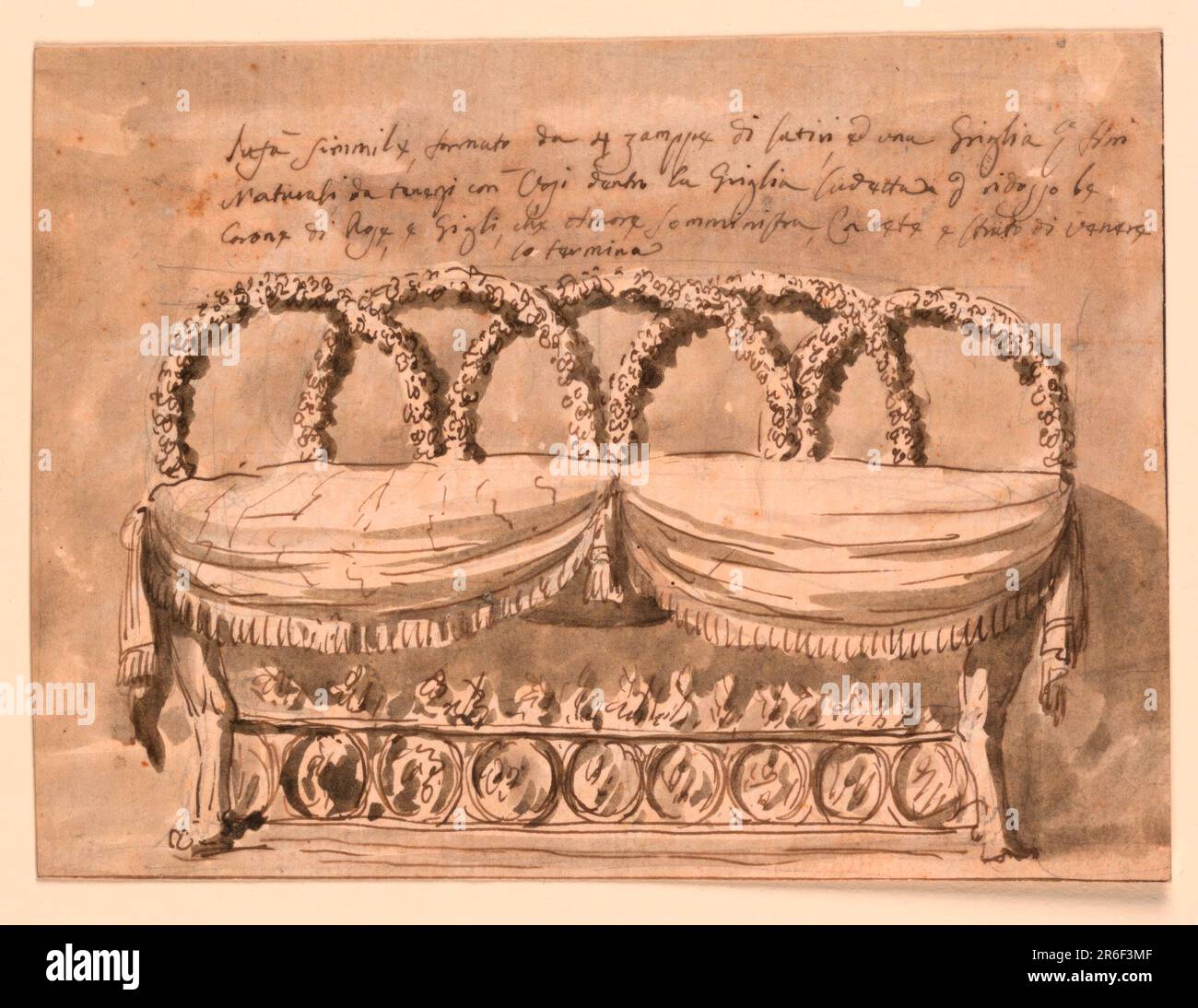 Graphite pen and brown ink brown wash on paper hi-res stock photography ...