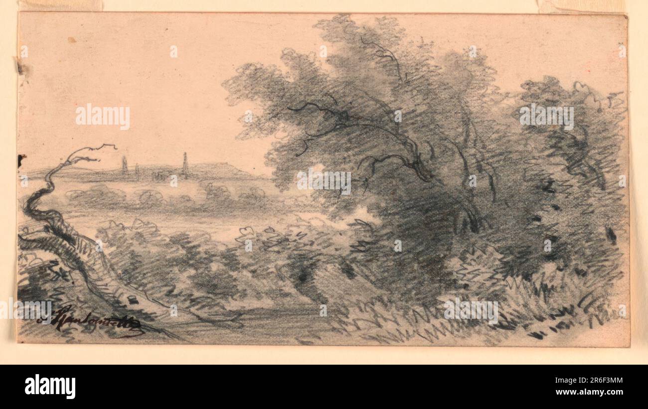 Landscape with branch. Black crayon on paper. Date: 1793-1877. Museum ...