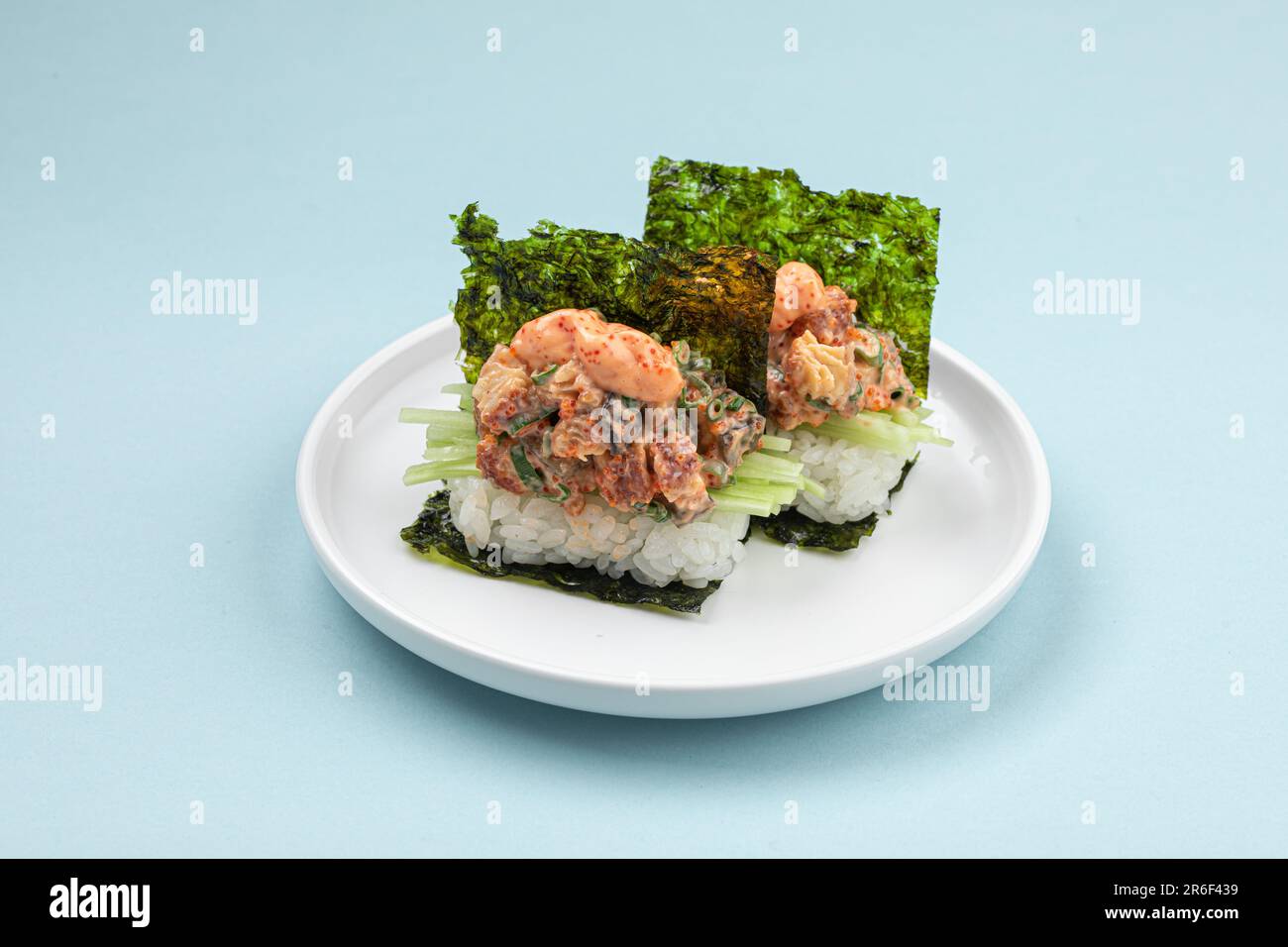 Japanese hand rolls with unagi and sauce Stock Photo - Alamy