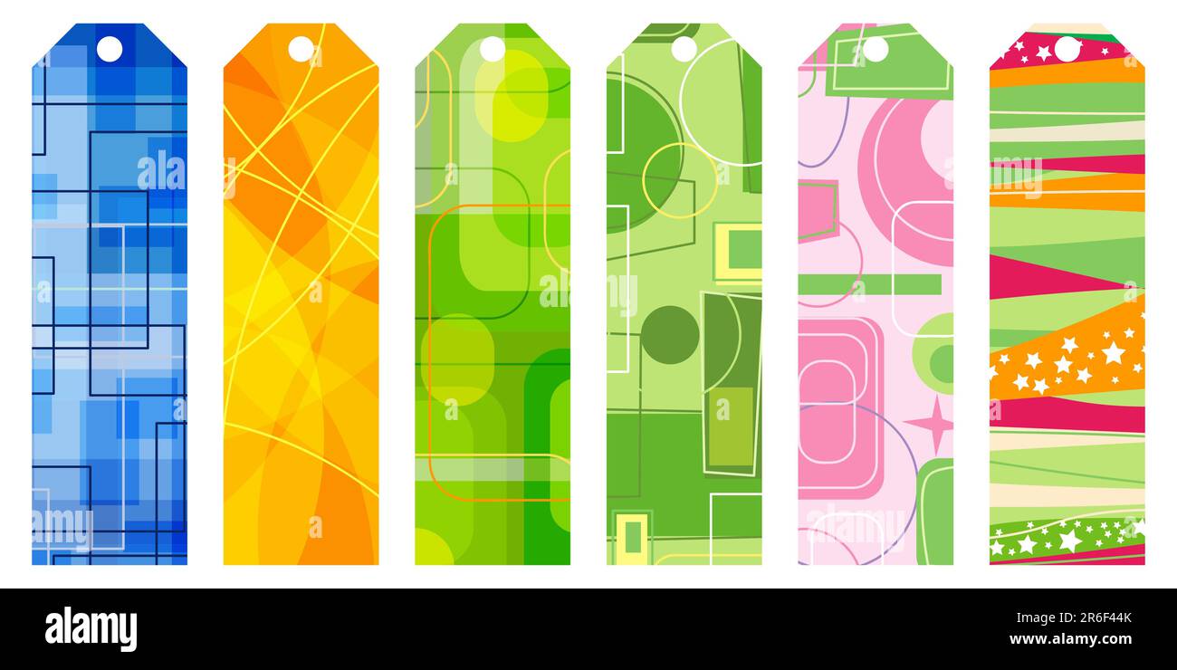 abstract retro bookmark set vector illustration Stock Vector Image ...