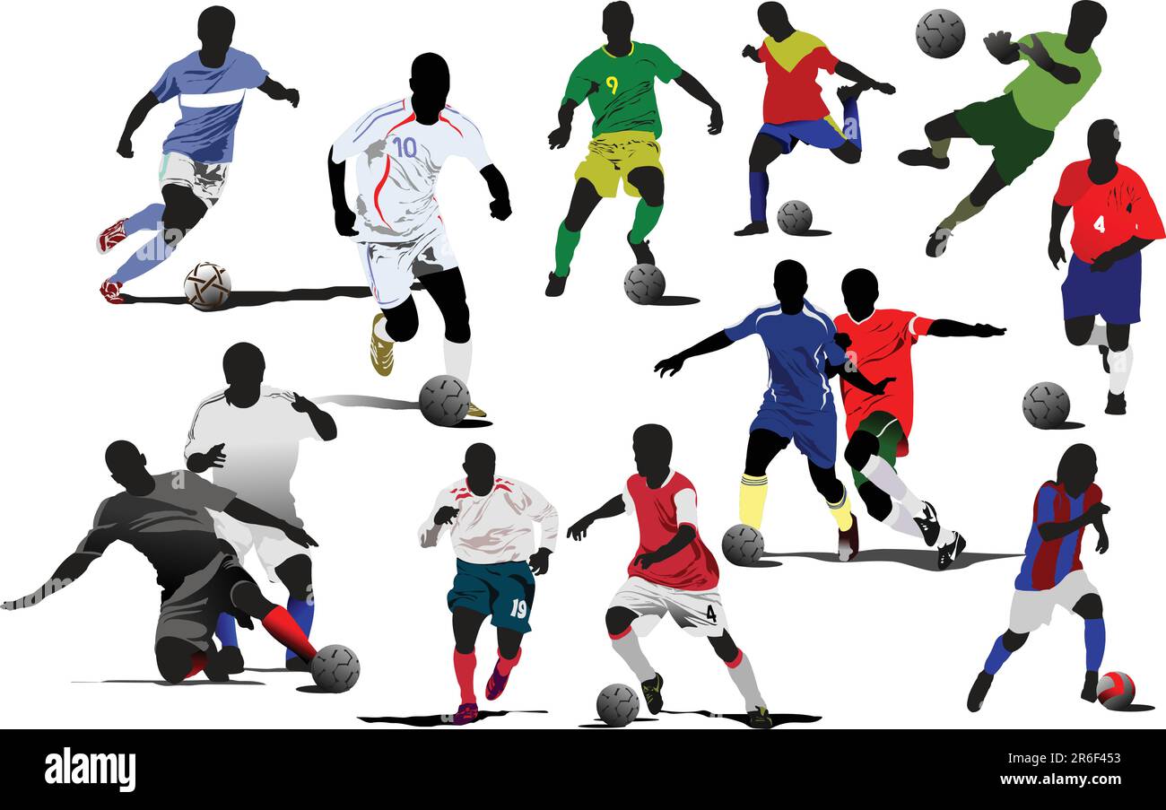 Soccer players. Vector illustration Stock Vector Image & Art - Alamy