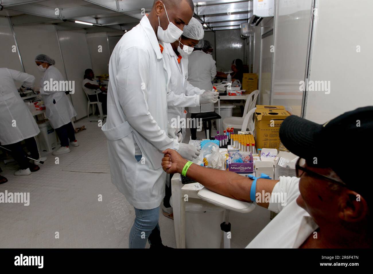 itaberaba, bahia, brazil - june 3, 2023: blood collection procedure for ...