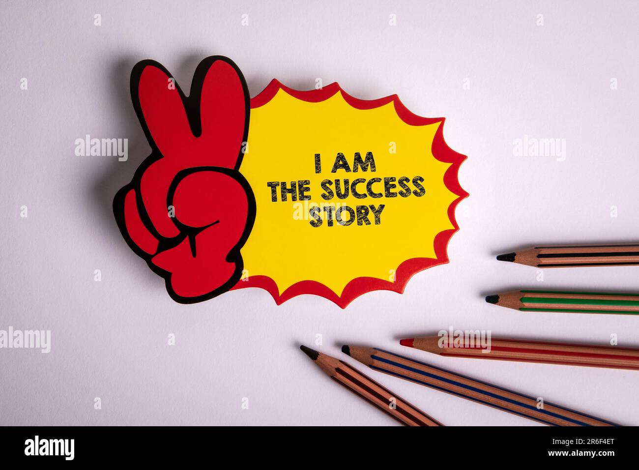 I am the success story. Sticky note with text on a white background ...