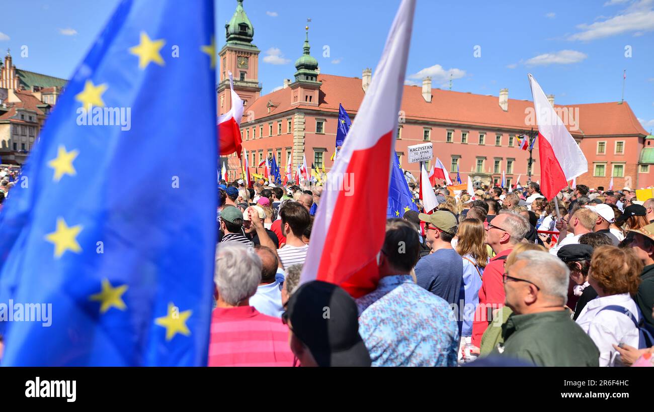 Warsaw, Poland. 4 June 2023. Hundreds of thousands march in anti ...