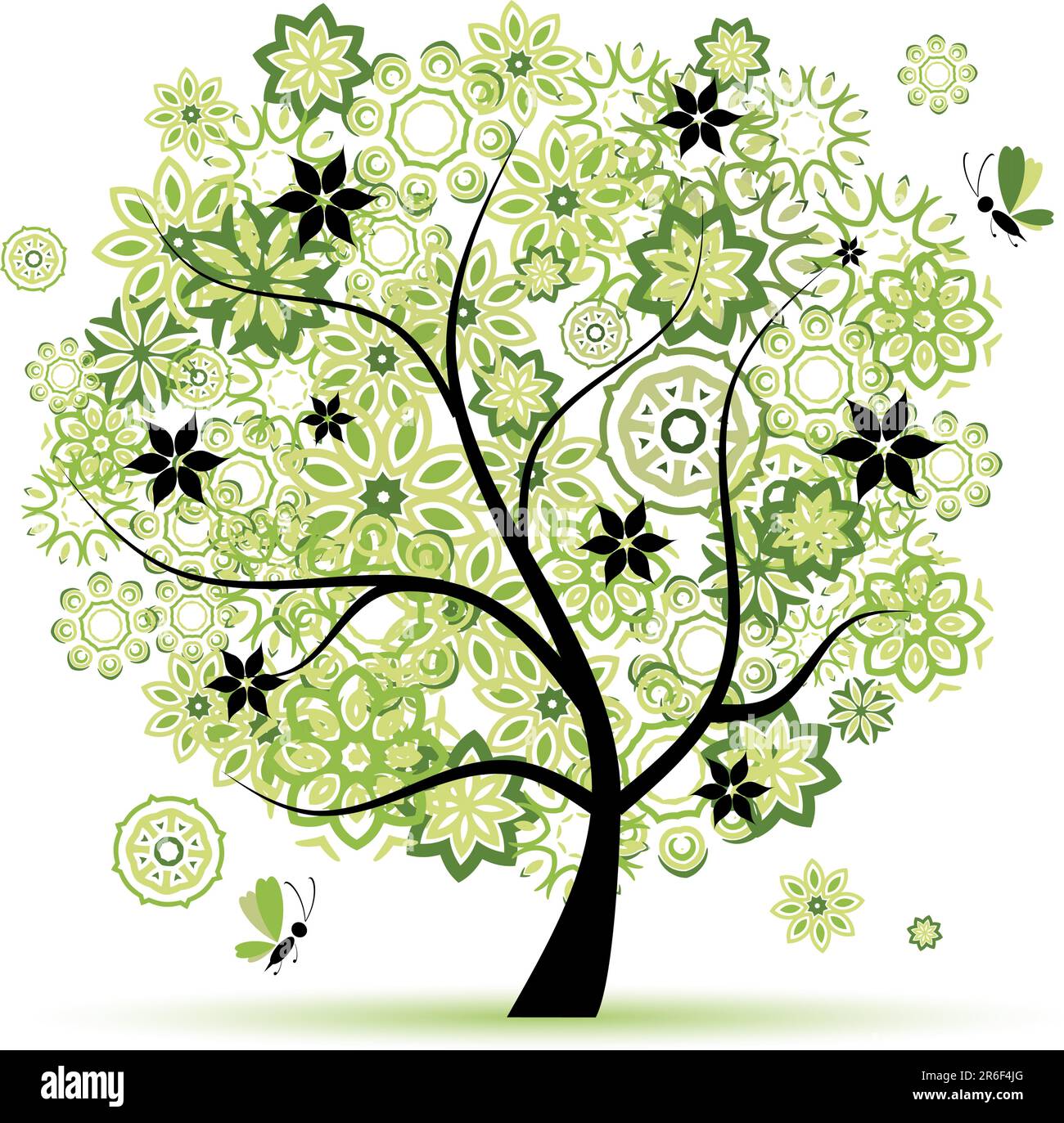 Floral tree beautiful Stock Vector Image & Art - Alamy