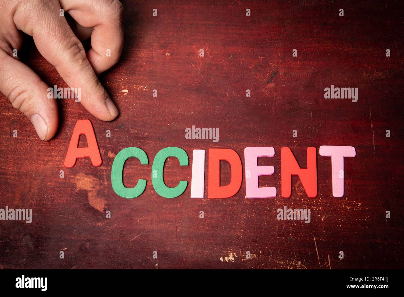 ACCIDENT Concept. Text from colored alphabet letters Stock Photo - Alamy