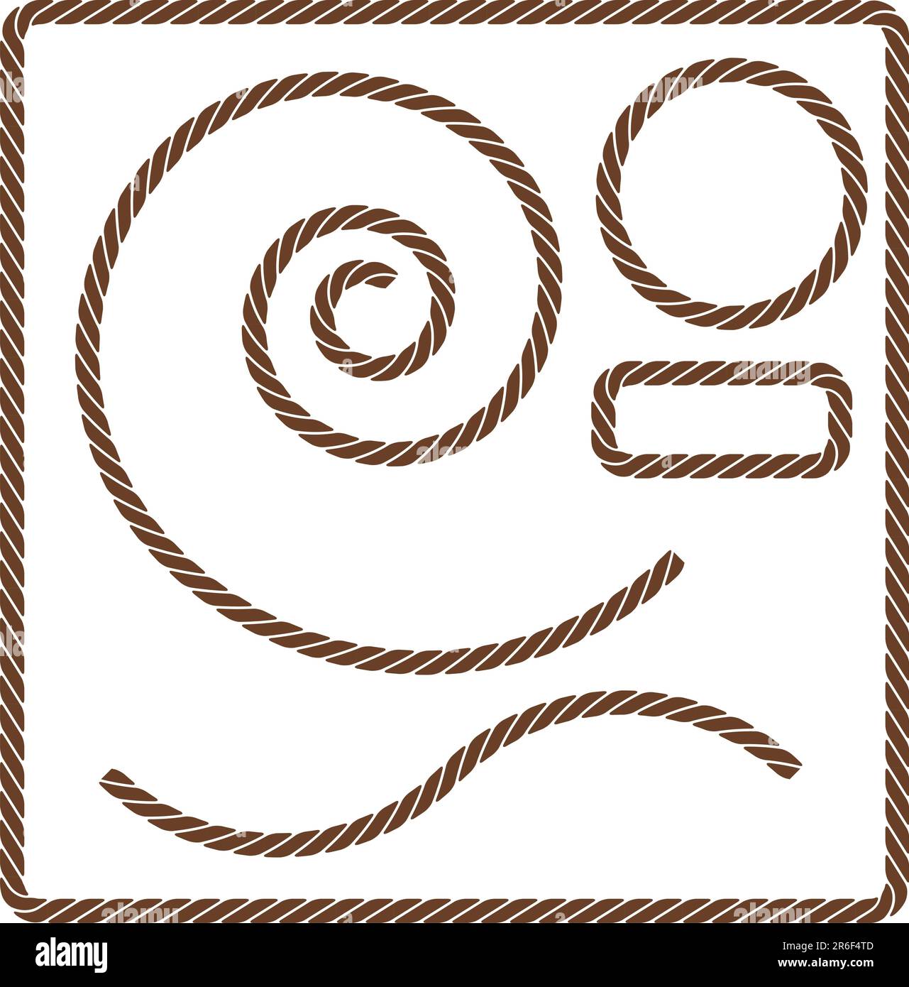 Western rope elements isolated on a white background Stock Vector Image ...