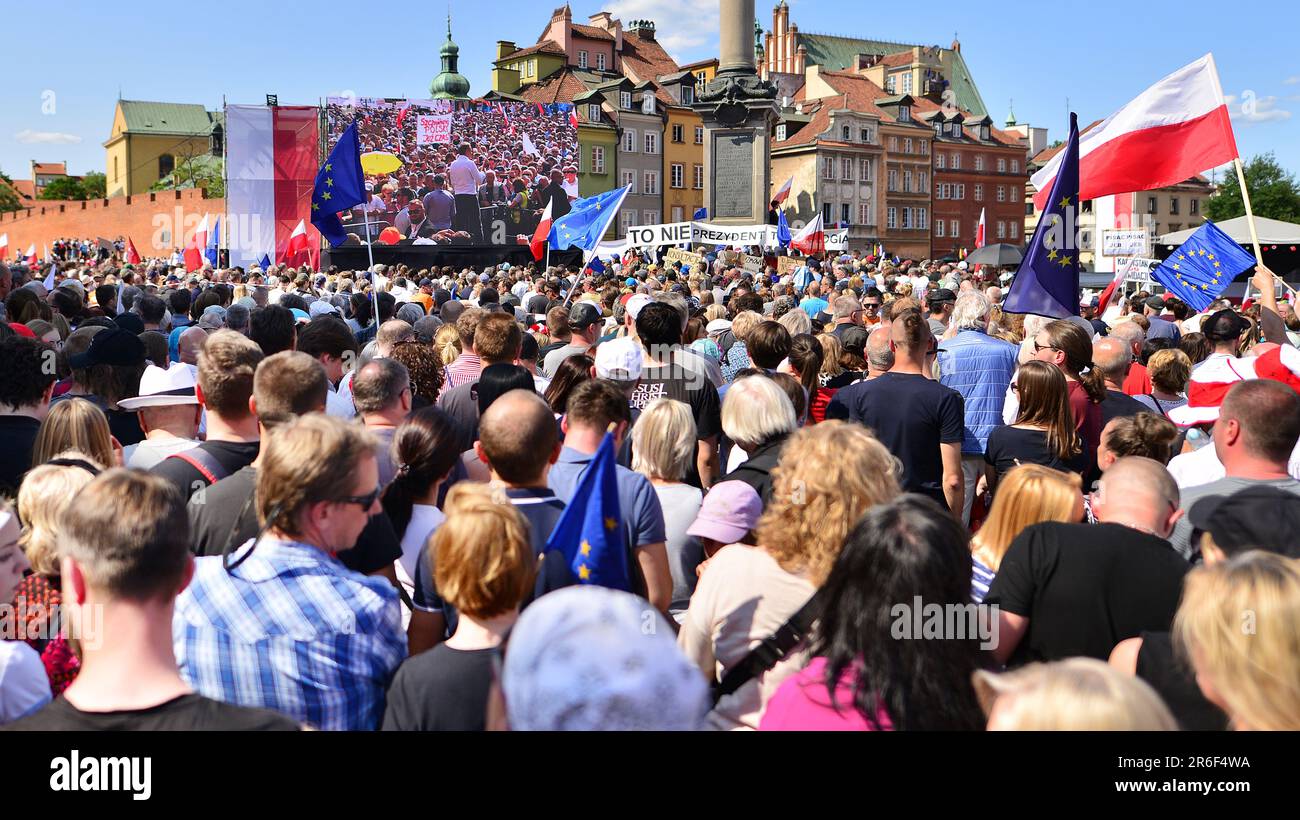 Warsaw, Poland. 4 June 2023. Hundreds of thousands march in anti ...