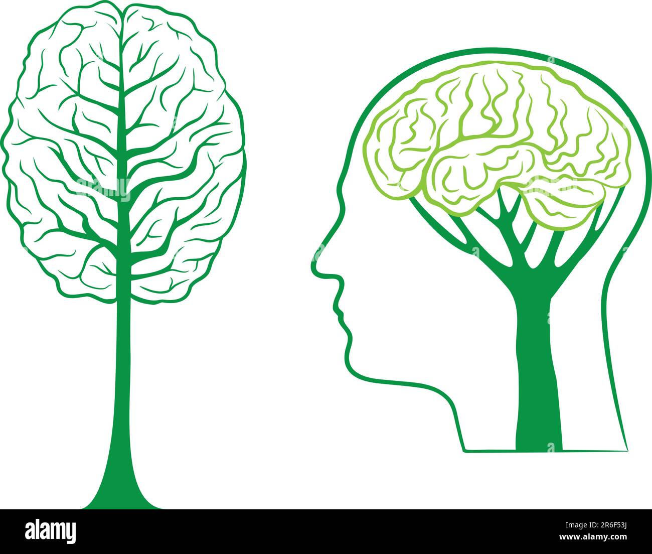 think ecological, green brain tree, vector Stock Vector Image & Art - Alamy